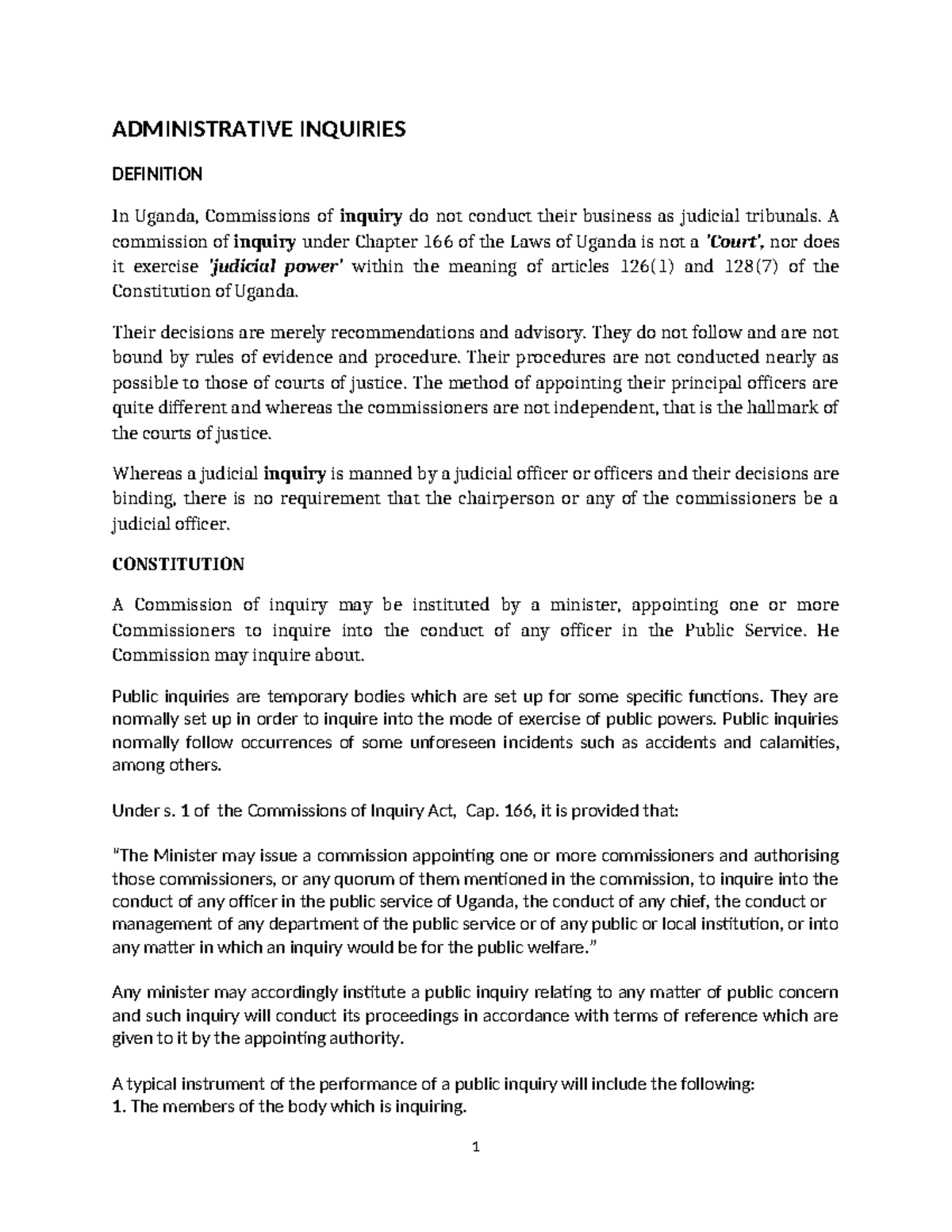 Administrative Inquiries - ADMINISTRATIVE INQUIRIES DEFINITION In ...