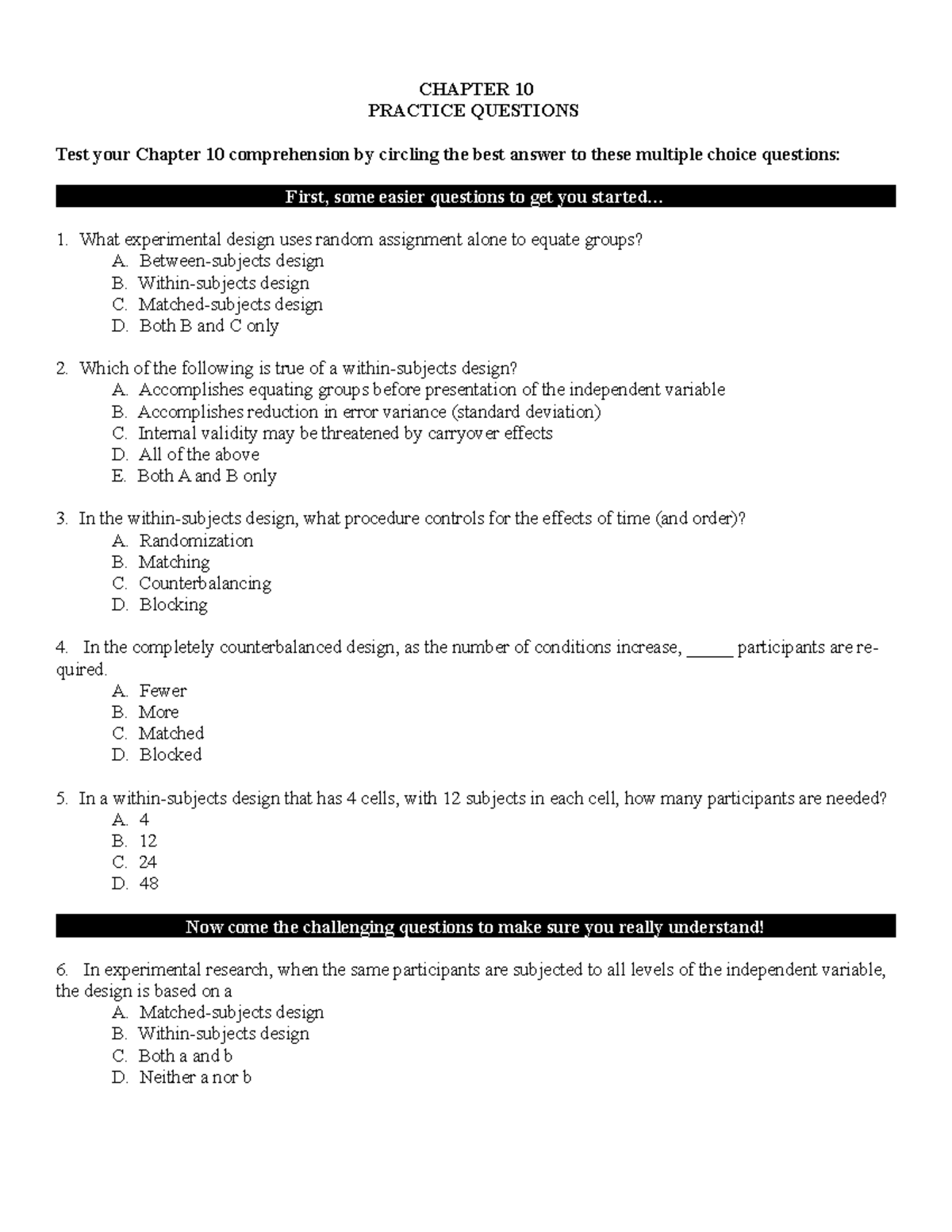 Chapter+10+Practice+Questions - CHAPTER 10 PRACTICE QUESTIONS Test your ...