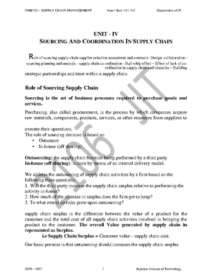 Pdmain unit - good book - UNIT – II SUPPLY CHAIN NETWORK DESIGN Role of ...