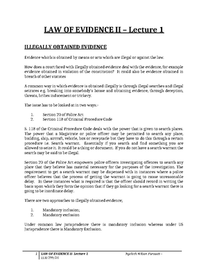 Evidence Examination OF Witnesses - LAW OF EVIDENCE Lecture 9 24. OATH ...