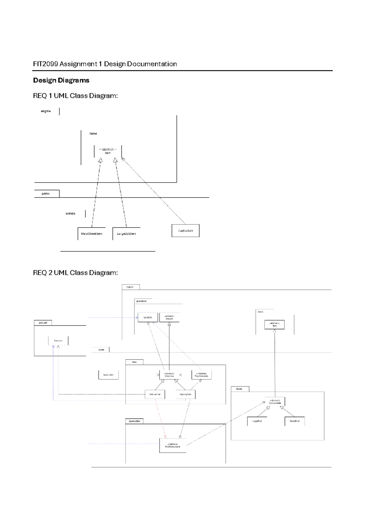 Design rationale example 2 - Design Diagrams REQ 1 UML Class Diagram ...