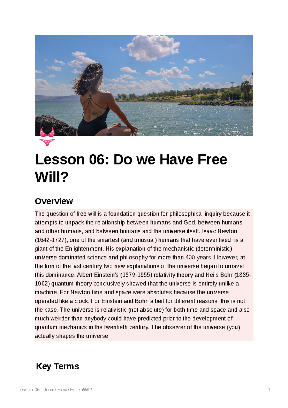 Lesson 06 Do we Have Free Will - 👙 Lesson 06: Do we Have Free Will ...