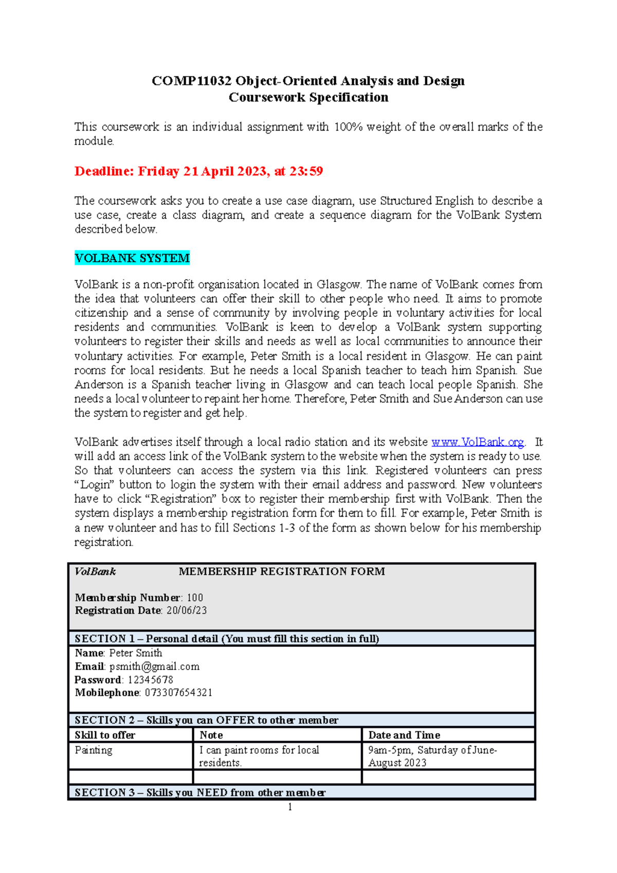 COMP11032 OOAD CW specification T2 2022-23 - COMP11032 Object-Oriented ...