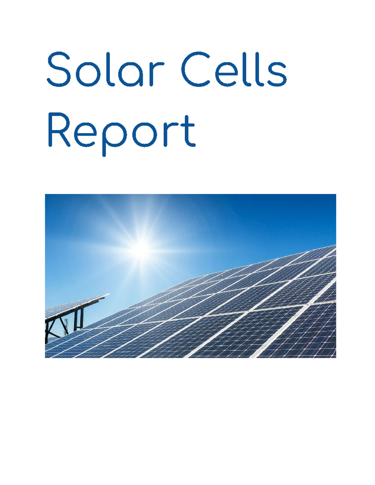 Solar cells report - Solar Cells Report Power Output Efficiency of a ...