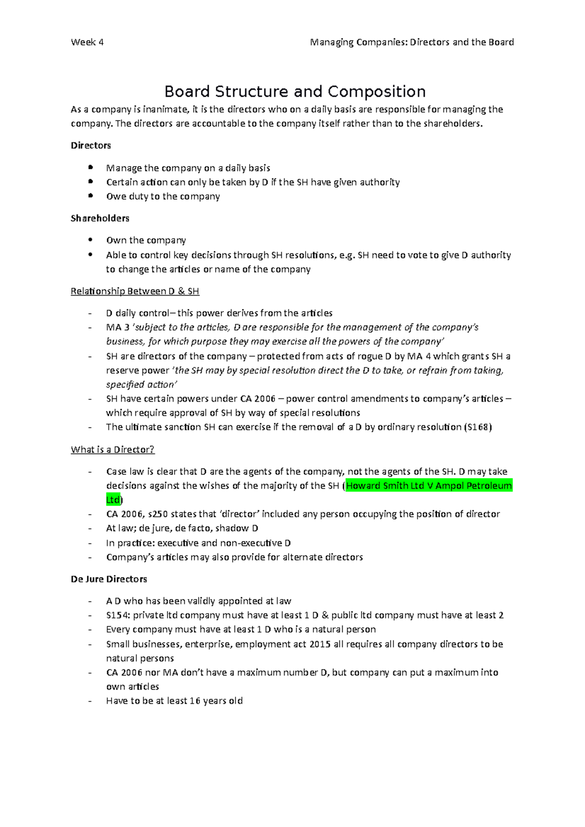 Directors and the Board - Board Structure and Composition As a company ...