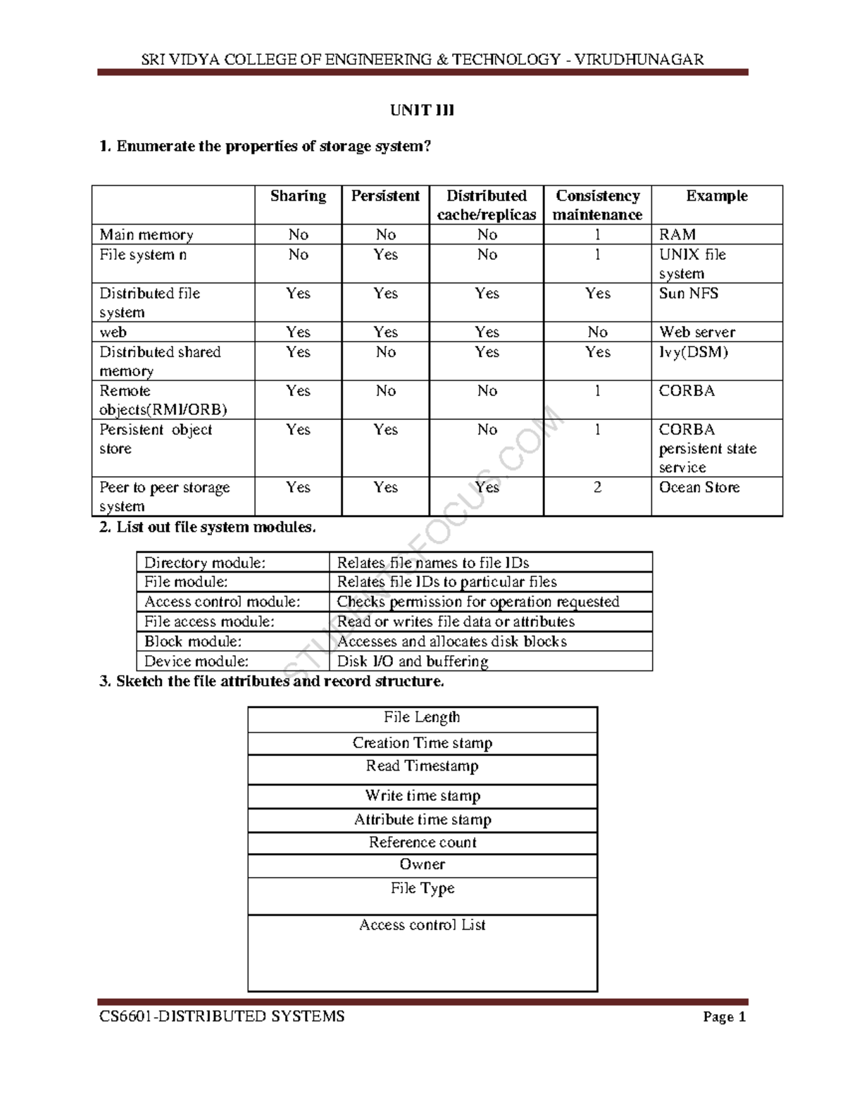 QB104613 - Distributed-Systems-Lecturer - STUDENTSFOCUS UNIT III ...