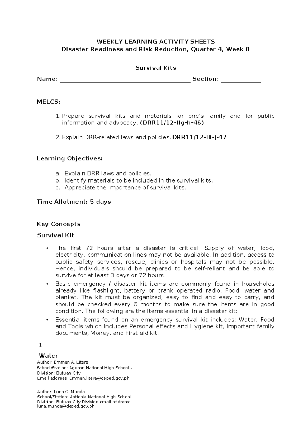 DRRR Q2 Week-8 - notes for drrr. - WEEKLY LEARNING ACTIVITY SHEETS ...