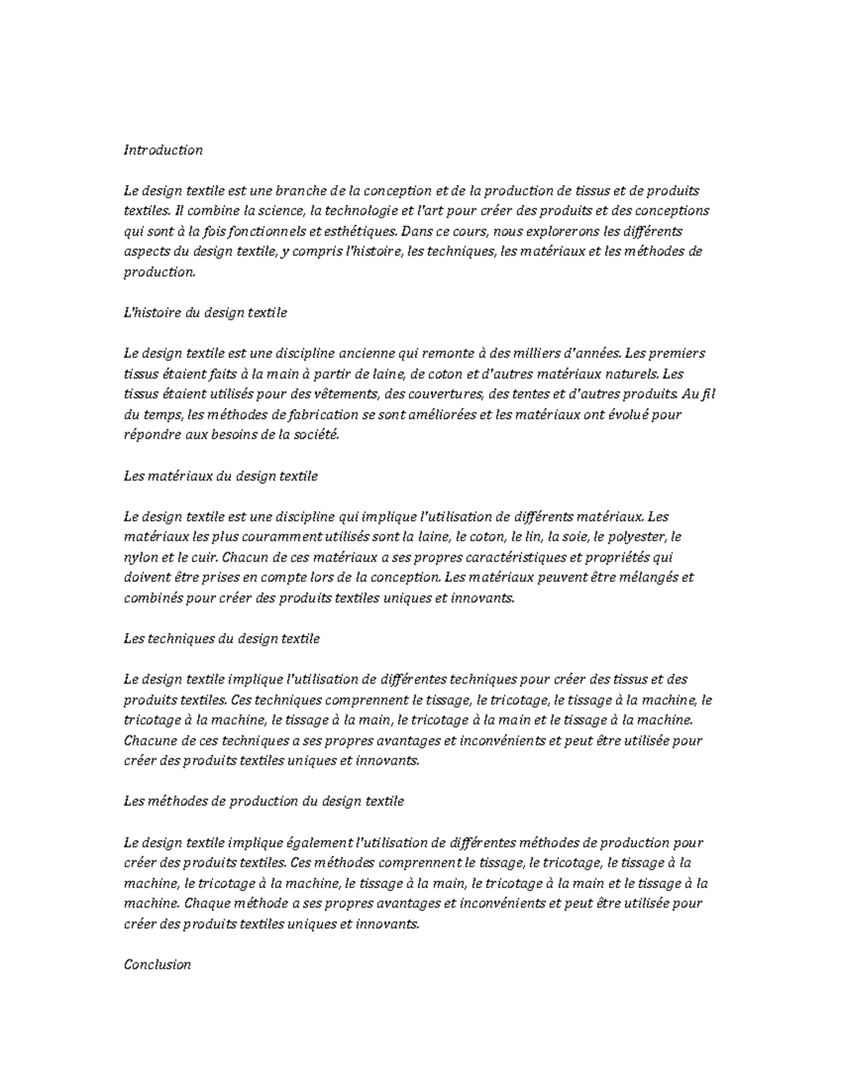 Textile Design Study Notes - Introduction Le design textile est une ...