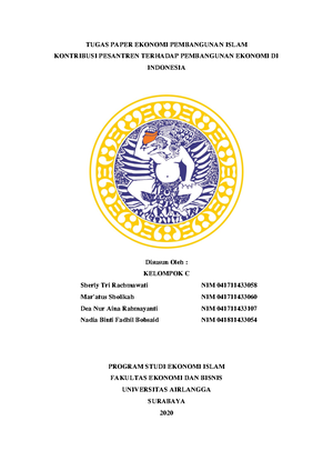 Resume EPI 2 - Rangkuman materi Ekonomi Pembangunan Islam yang berfokus pada materi di semester ...