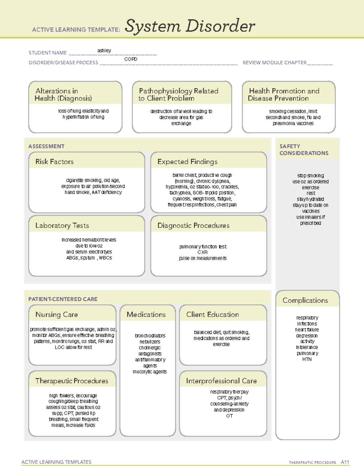 COPD - ati - ACTIVE LEARNING TEMPLATES THERAPEUTIC PROCEDURE A System ...