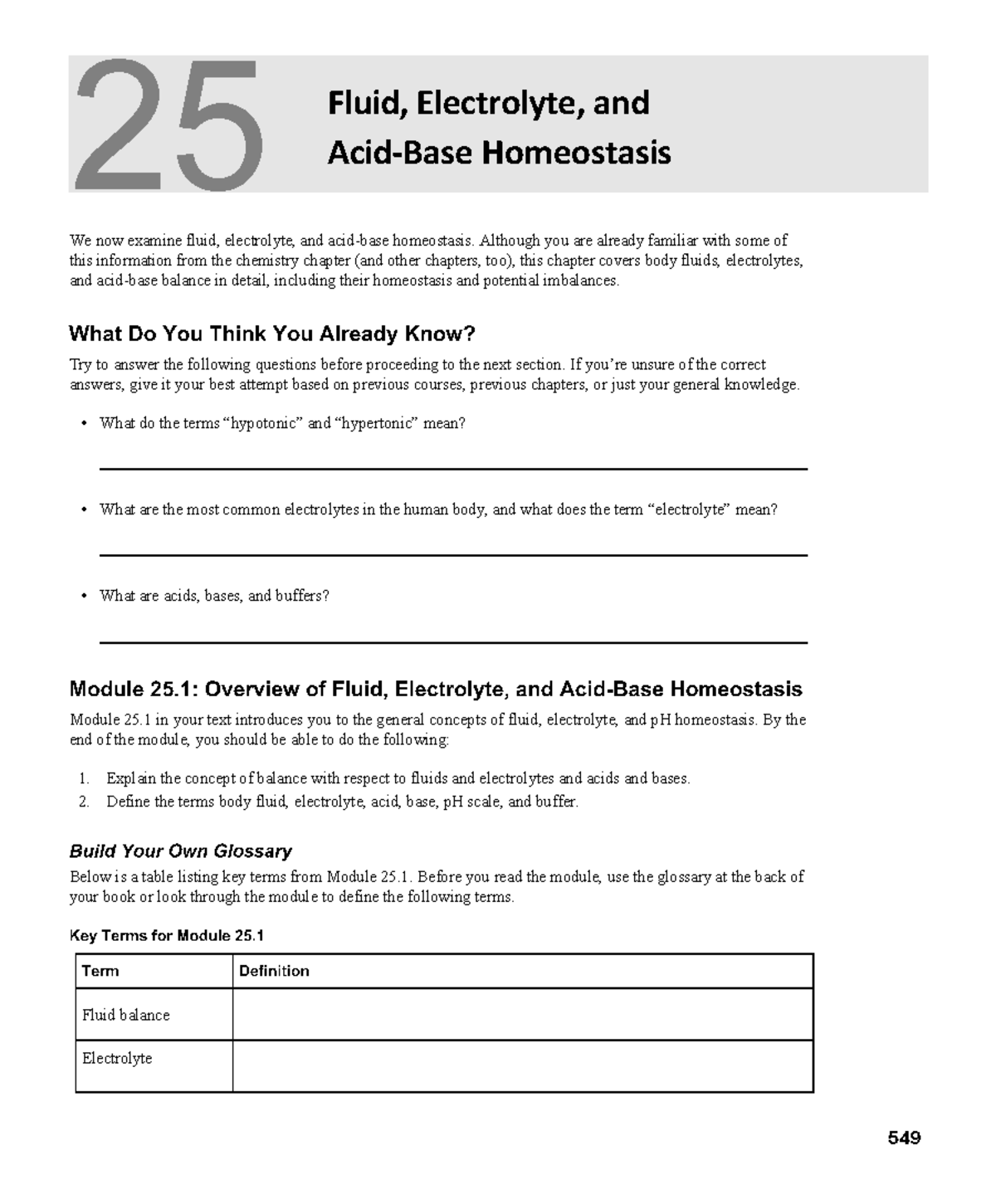 Chapter 25 Workbook - Homework - 549 We now examine fluid, electrolyte, and acid-base ...