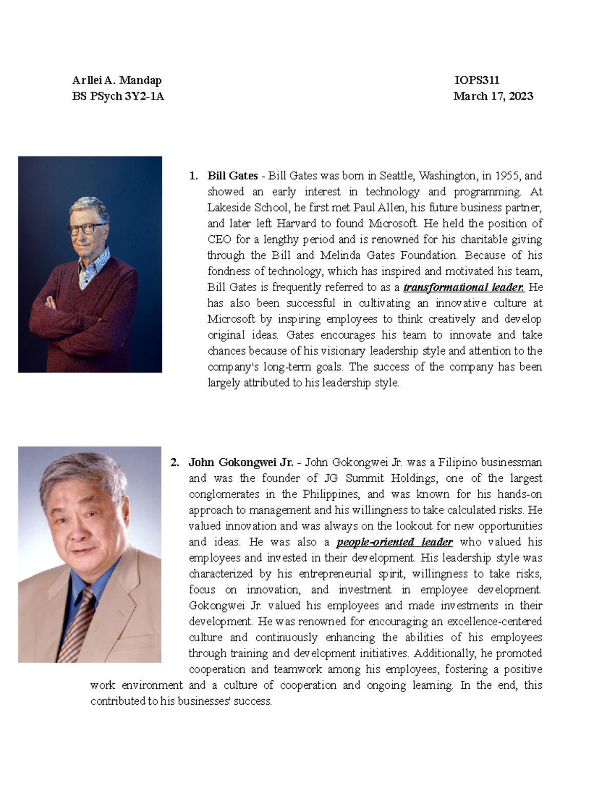 Midterm Activity Identifying Leaders - Arllei A. Mandap IOPS BS PSych ...