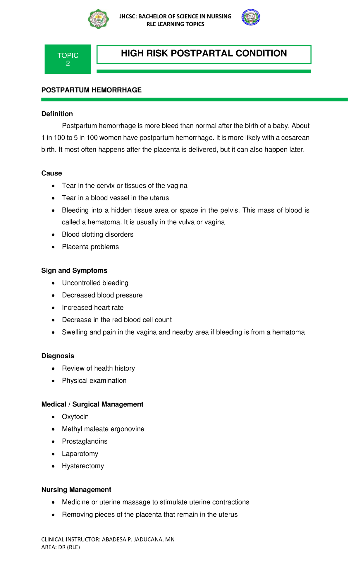 Topic-2_ Delivery Room _ Maternal And Child Nursing - RLE LEARNING ...