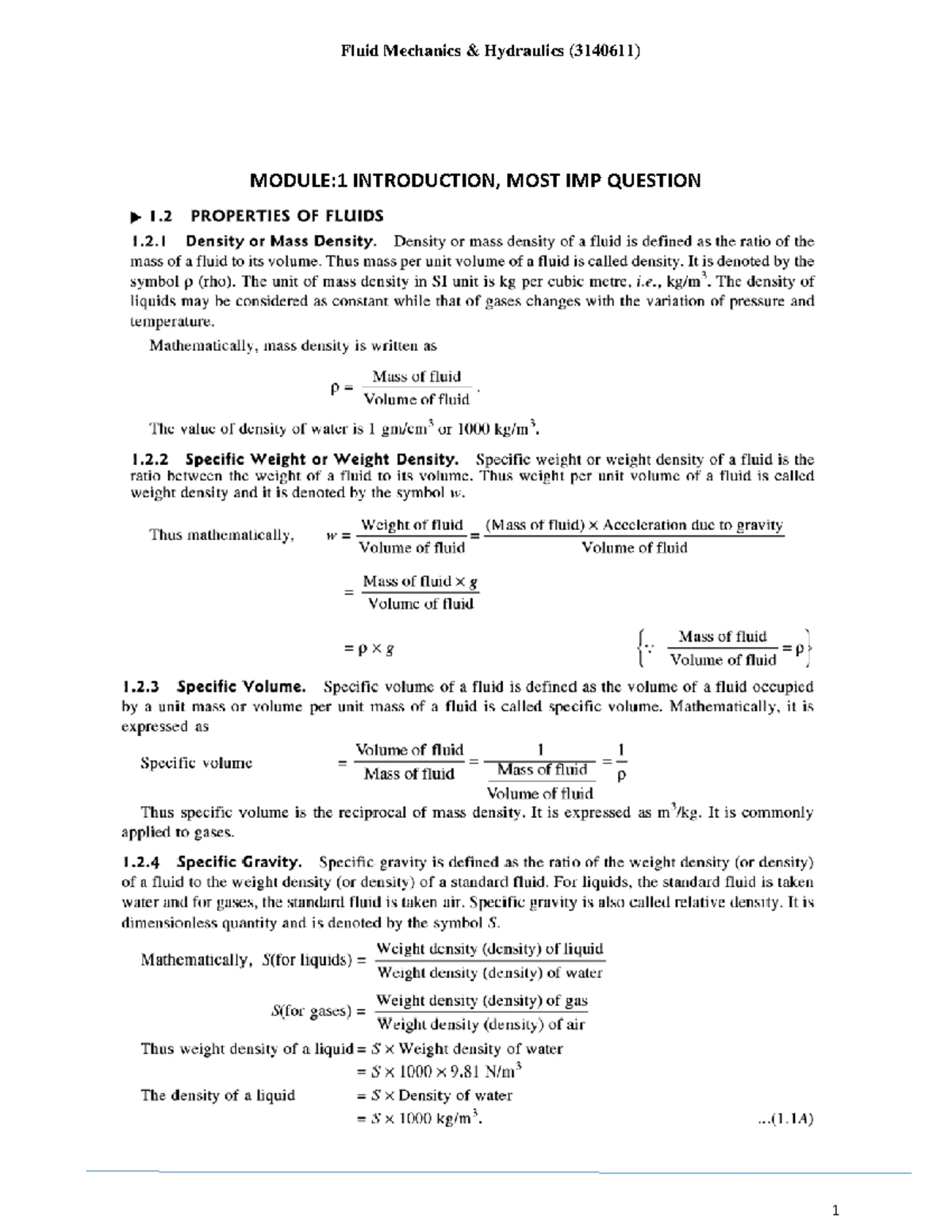 Fluid Mechanics question Bank - TISHK INERNATIONAL UNIVERSITY ...