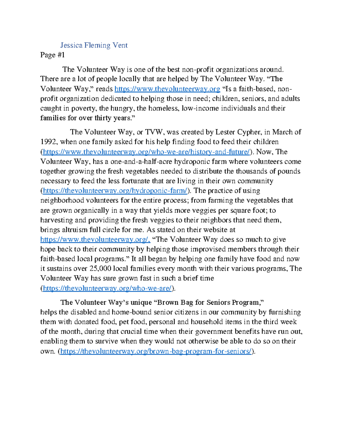 Final Draft Completed Informative Essay - Jessica Fleming Vent Page ...