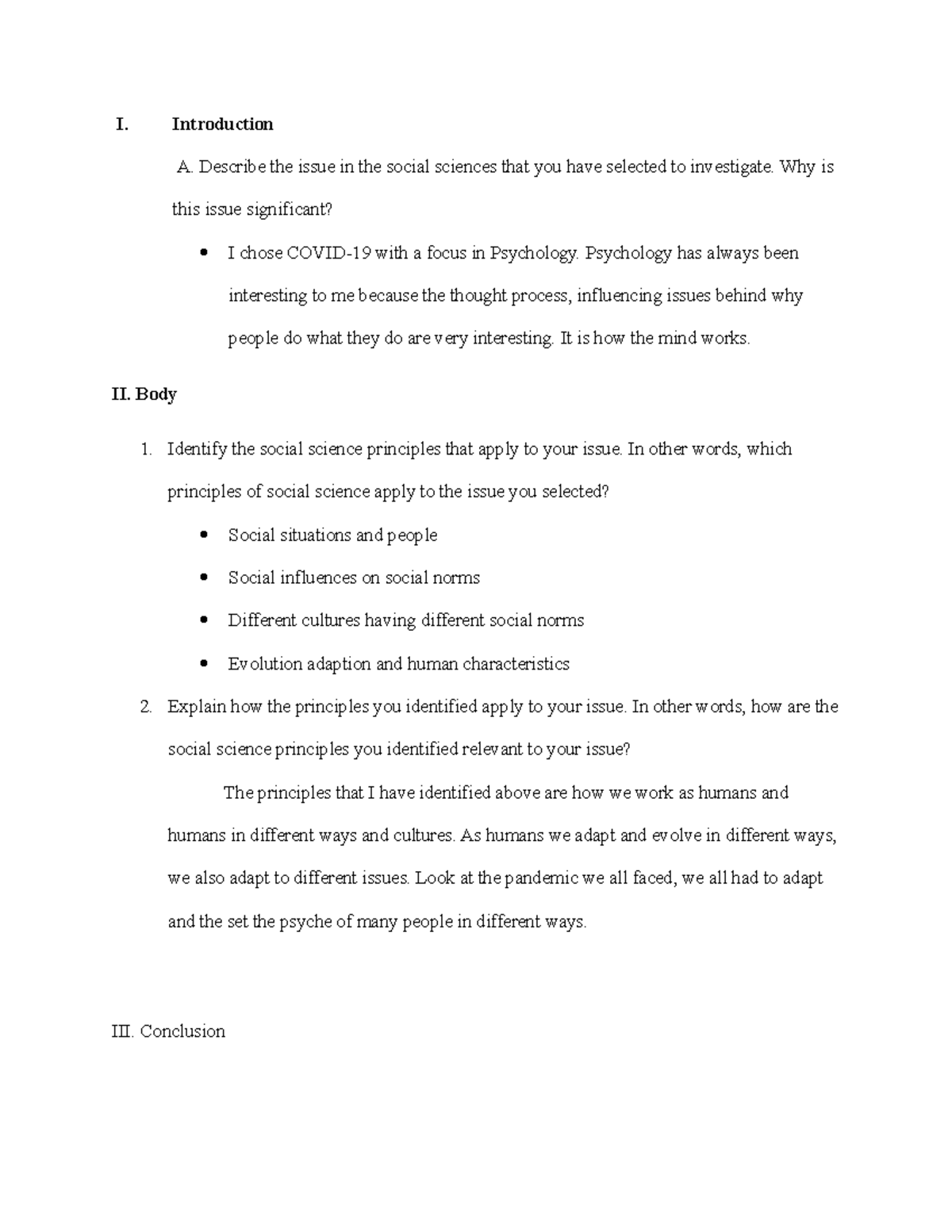 Applied science mod 2-2 - I. Introduction A. Describe the issue in the ...