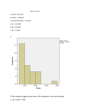 Statistics lab 2 - Lab 2 assignment - STATISTICS LAB 2 Correlation coefficient is 0. The sign ...