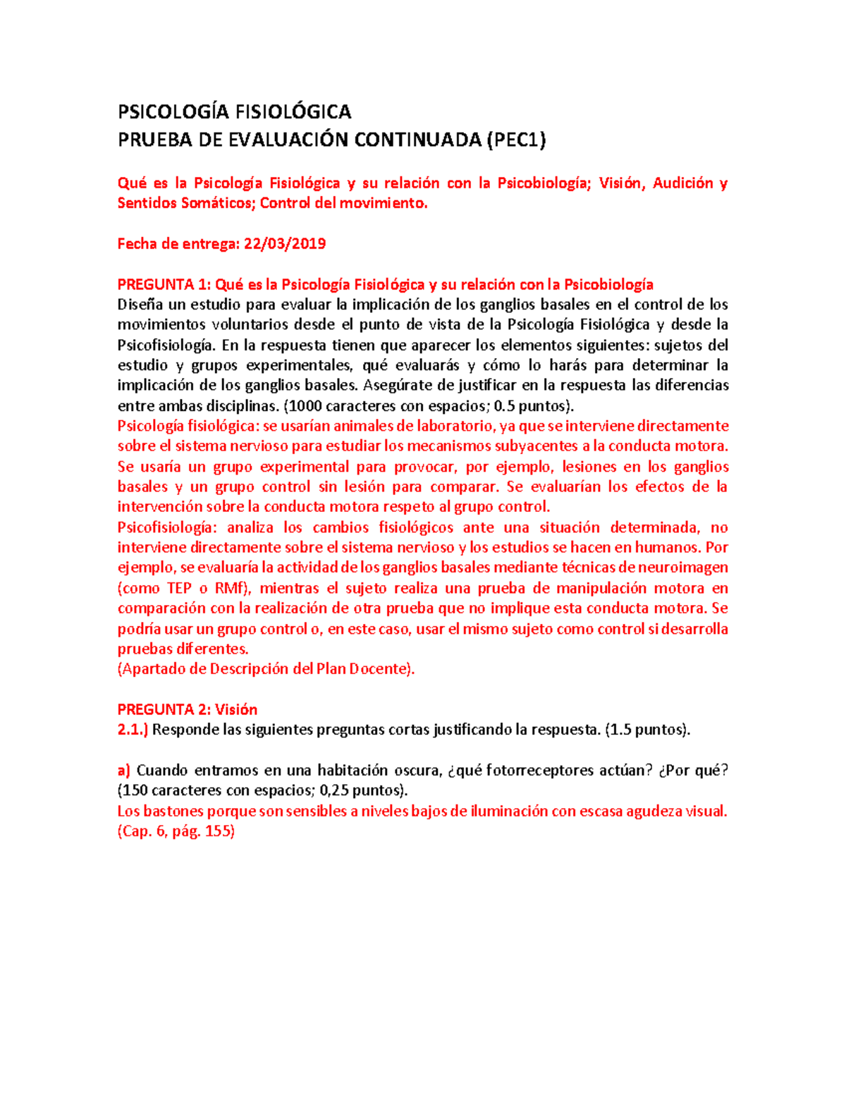 80.520 2019 PEC1 Soluciones - PSICOLOGÍA FISIOLÓGICA PRUEBA DE EVALUACIÓN CONTINUADA (PEC1) Qué ...