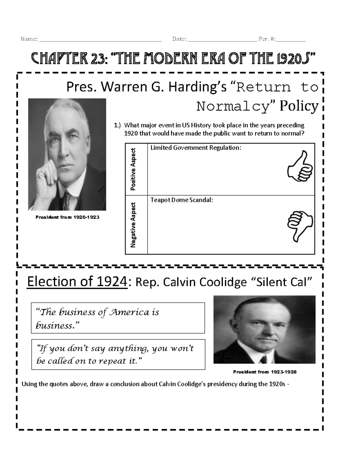Chapter 23 Graphic Organizer - Name