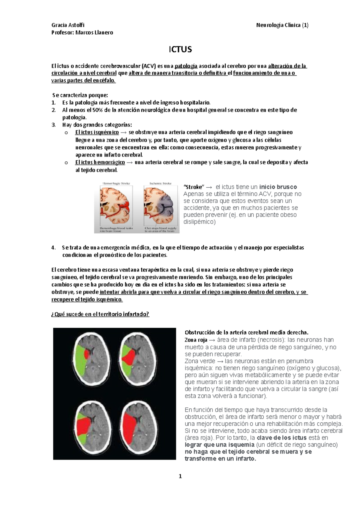 Ictus - Profesor: Marcos Llanero ICTUS El ictus o accidente ...