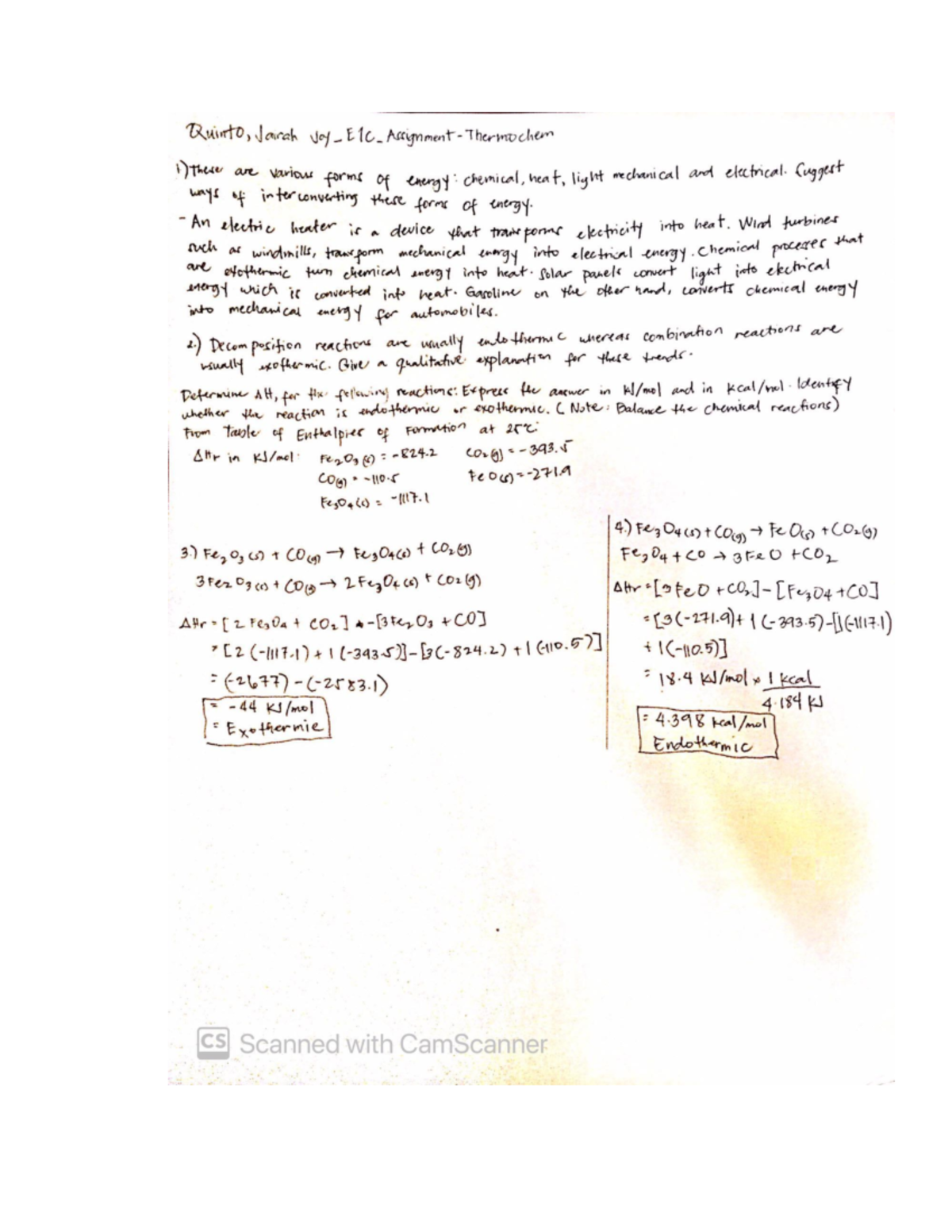 Assignment-Thermochem - Civil Engineering - Studocu
