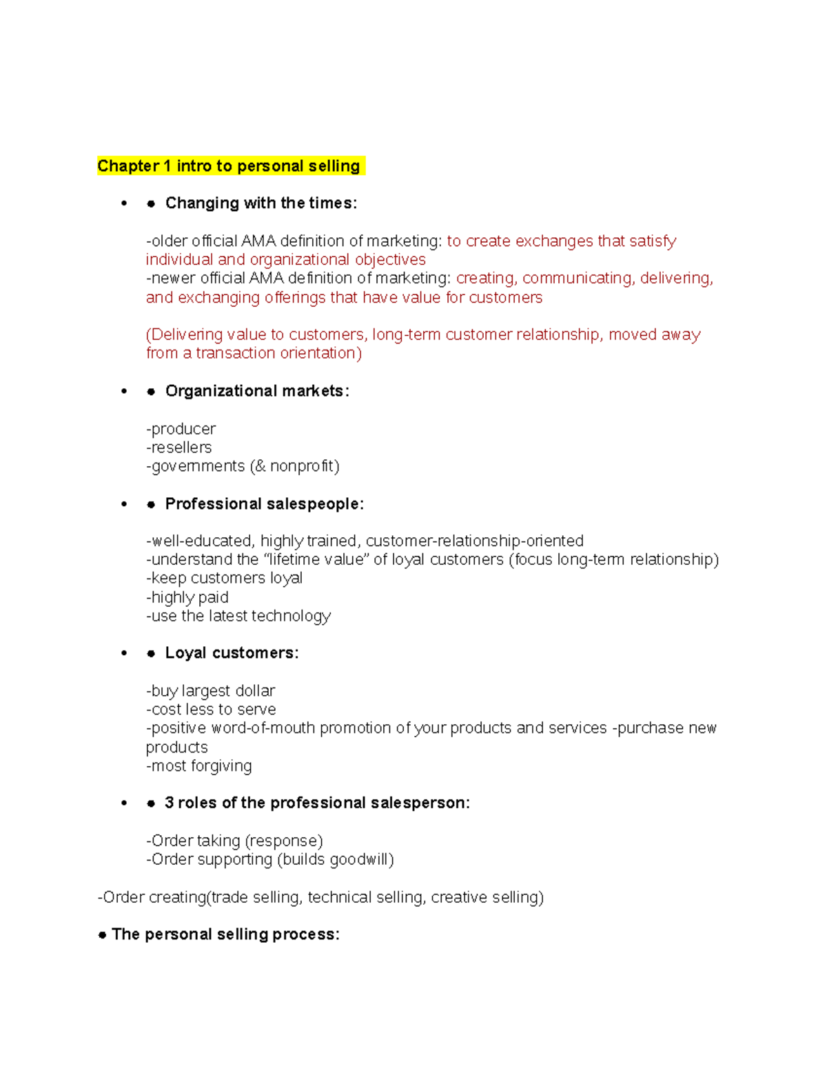 Chapter 1 Intro To Personal Selling Chapter 1 Intro To Personal