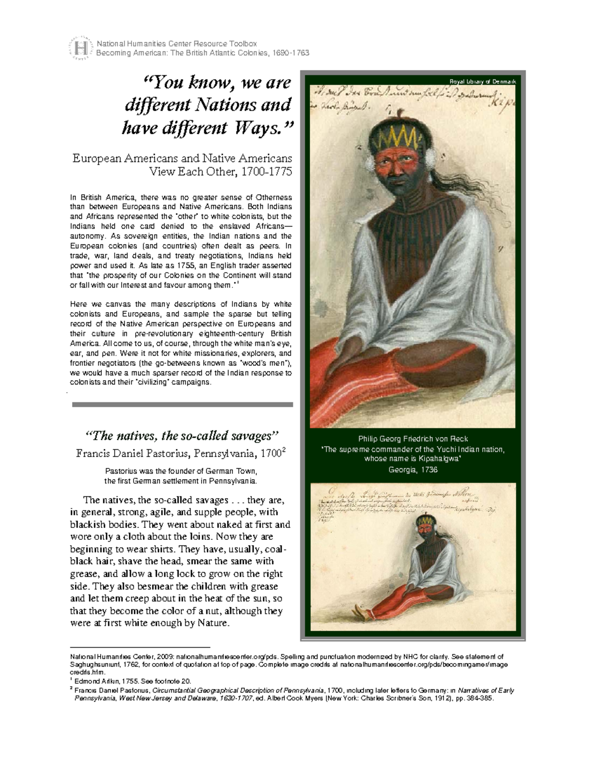 European and Native American Perspectives in British America - Studocu