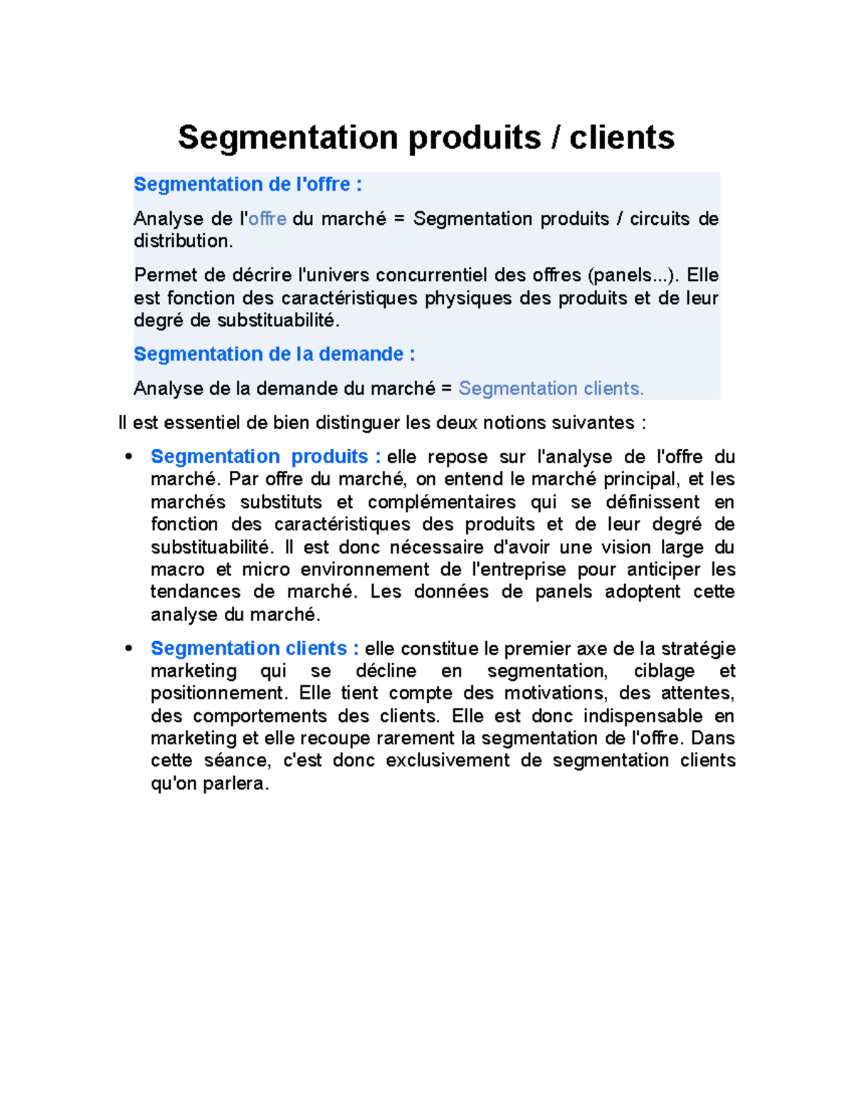 Segmentation produits clients - Segmentation produits / clients ...