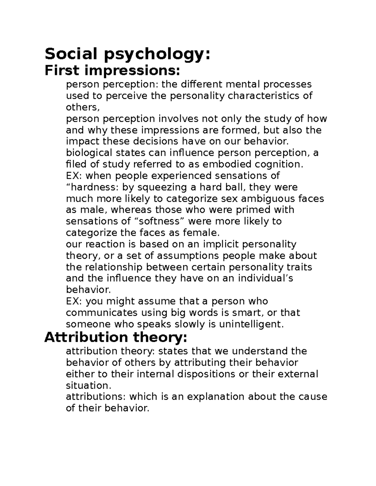 Social psychology - Social psychology: First impressions: person ...