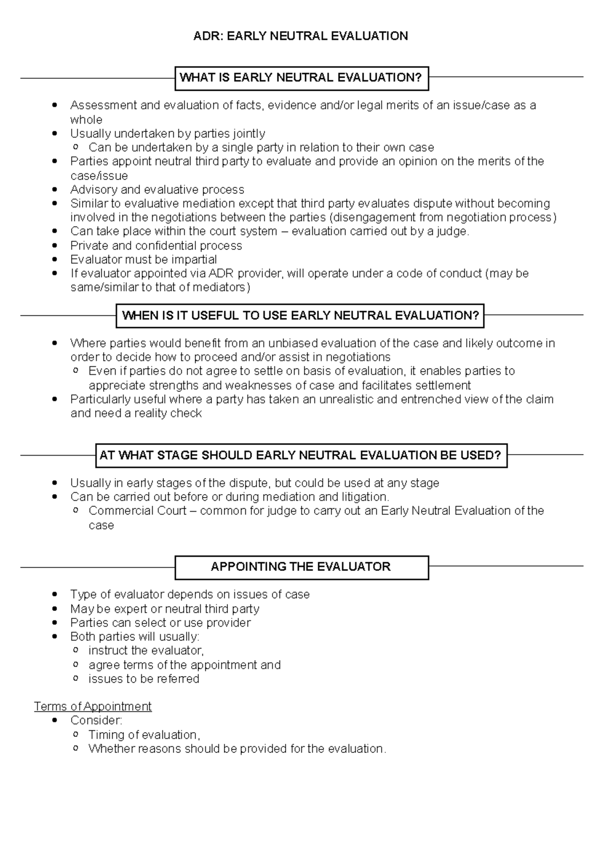 Early neutral evaluation 2013 - ADR: EARLY NEUTRAL EVALUATION WHAT IS ...