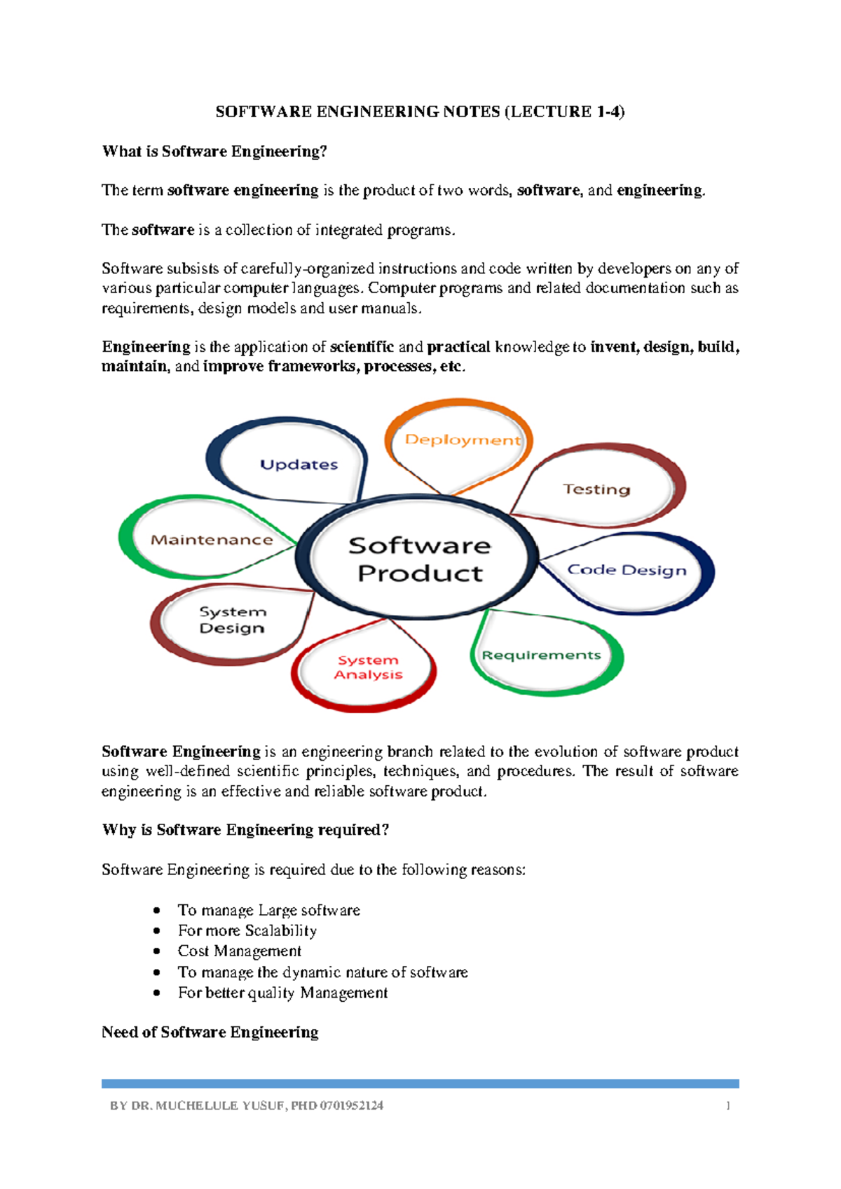Software engineering Notes - SOFTWARE ENGINEERING NOTES (LECTURE 1-4 ...
