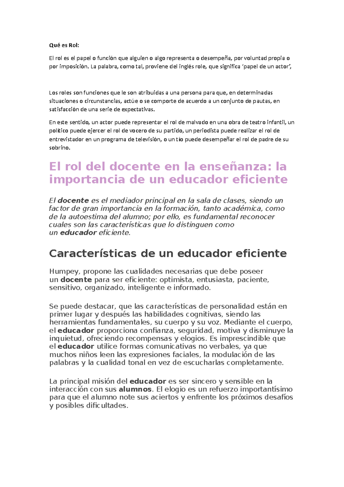 Qué es Rol - rol - Qué es Rol: El rol es el papel o función que alguien ...