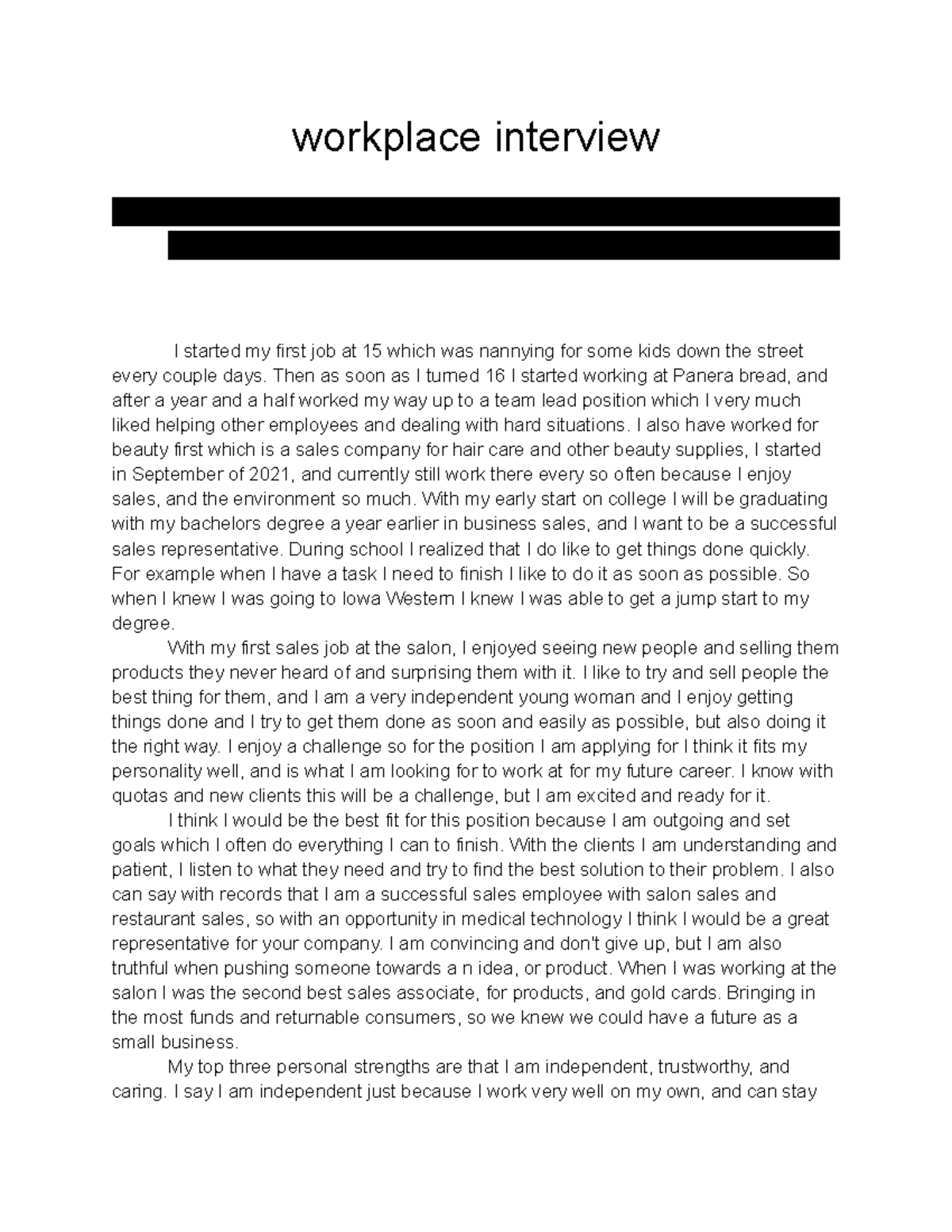 Workplace interview questions - workplace interview I started my first ...