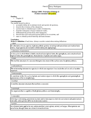 Bio WS2 Part1 - Worksheet - Name(s) Daisy Rodriguez Biology 1108K ...