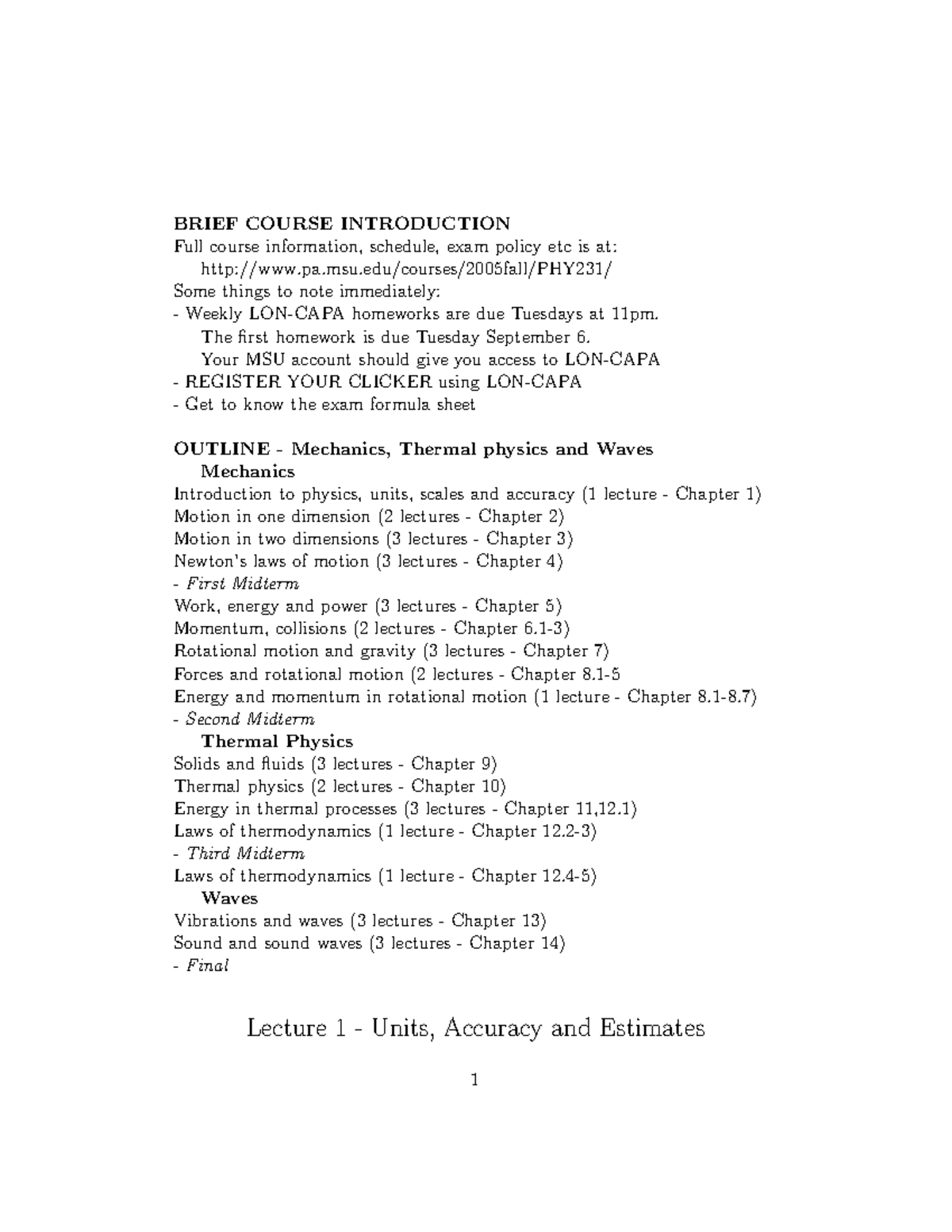Introductory Physics I - Lecture notes - 1 - 32 - BRIEF COURSE ...