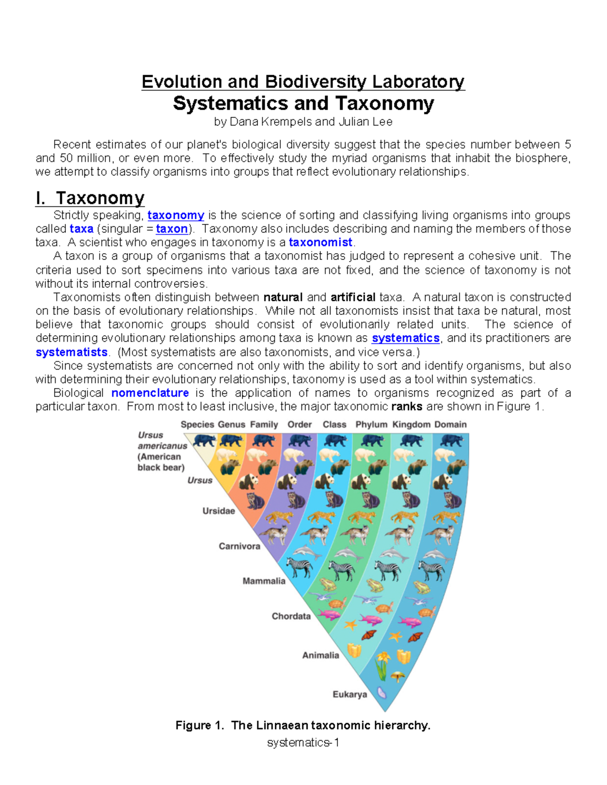 Bio 161 - mandatory biology diversity lab assignment - Evolution and ...