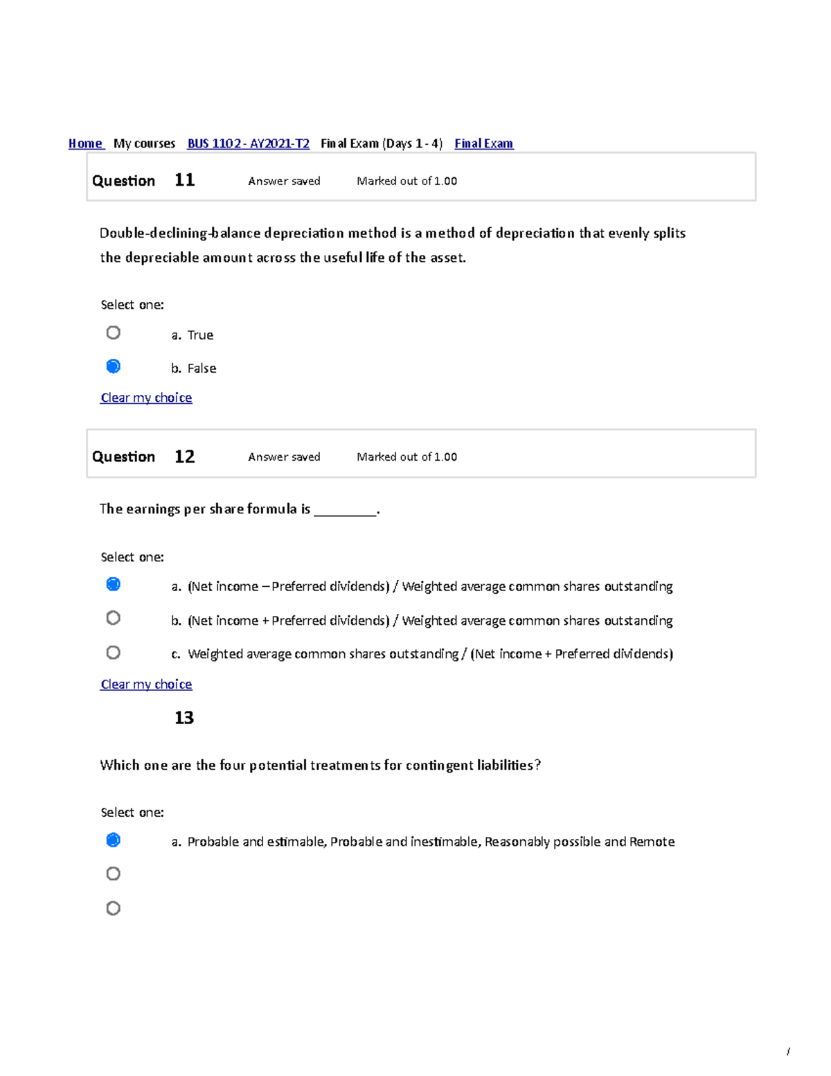 Final Exam (page 2 of 4)2 - Bus 1102 - UoPeople - Studocu
