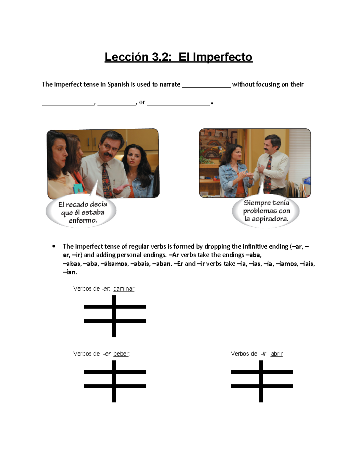 Imperfect notes blahblah the best goddamn spanish thing ni - Lecci ón 3 ...