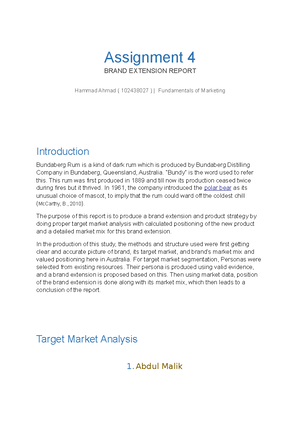 MKT2003 1 Assignment 1 - very good work - Warning: TT: undefined function: 32 Warning: TT ...