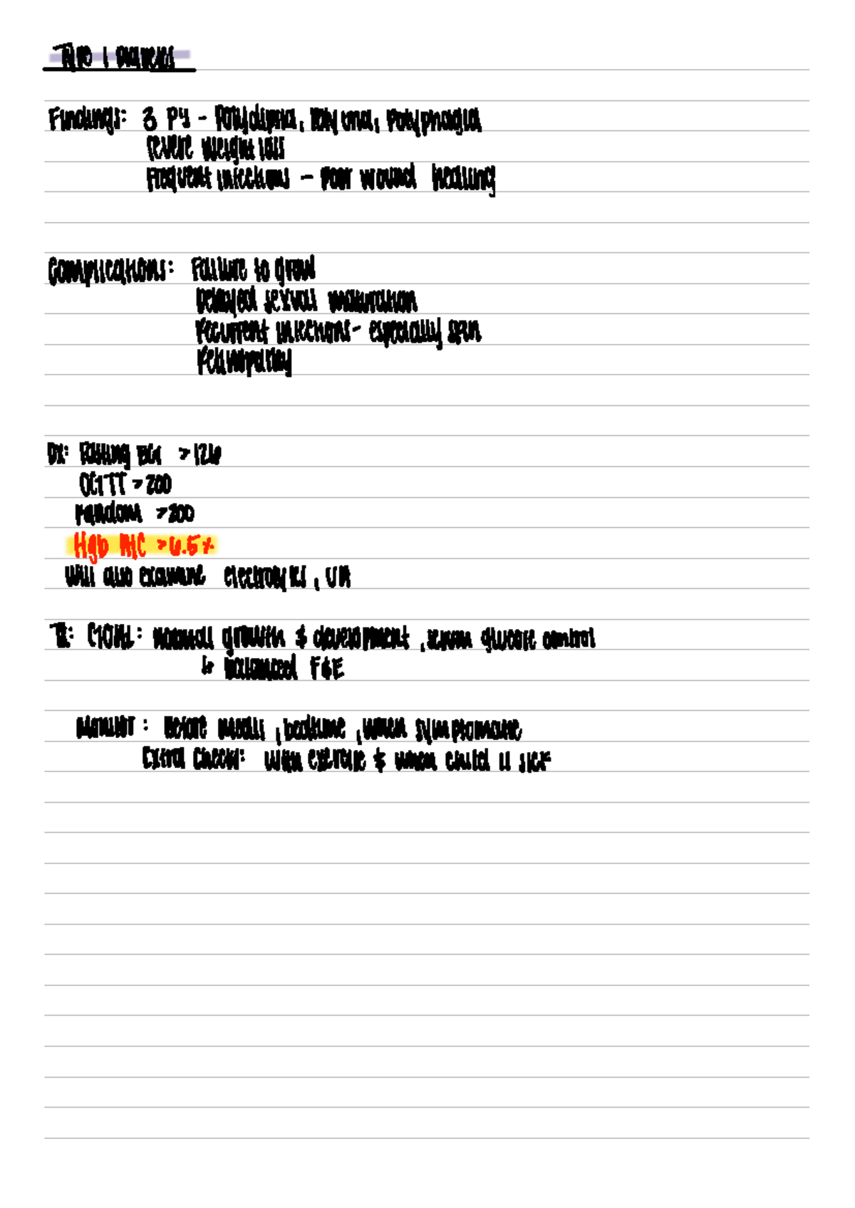 MCN 354 EXAM 4 LECTURE NOTES DIABETES IN PEDIATRIC PATIENTS ...