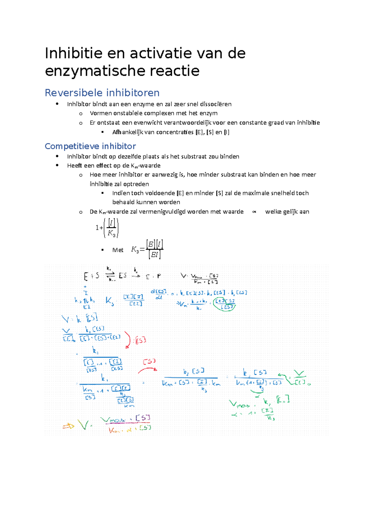 Hoofdstuk 3 - Inhibitie en activatie van de enzymatische reactie ...