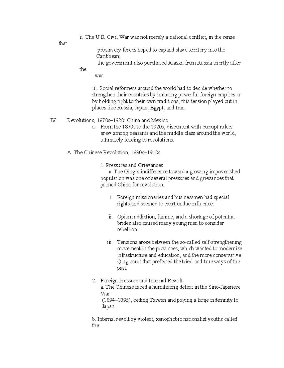 Ch25-outline 4 - Chapter 25 outline - 4 - ii. The U. Civil War was not ...