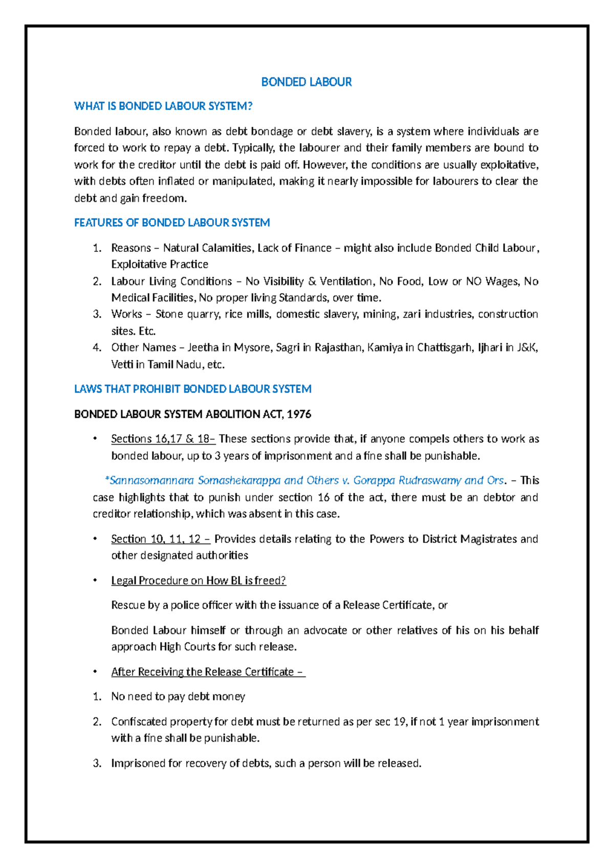 Bonded Labour synopsis - BONDED LABOUR WHAT IS BONDED LABOUR SYSTEM ...