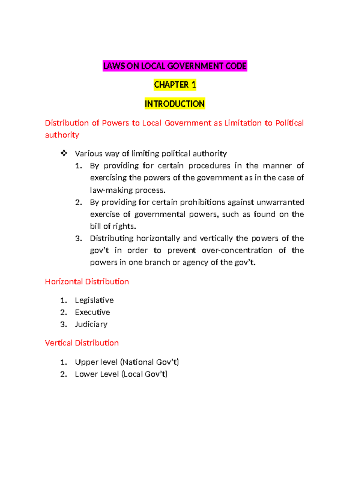 LAWS ON Local Government CODE-notes - LAWS ON LOCAL GOVERNMENT CODE ...