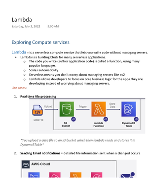 AWS Cloud Practitioner Pin pointed notes - Cloud11 - Studocu