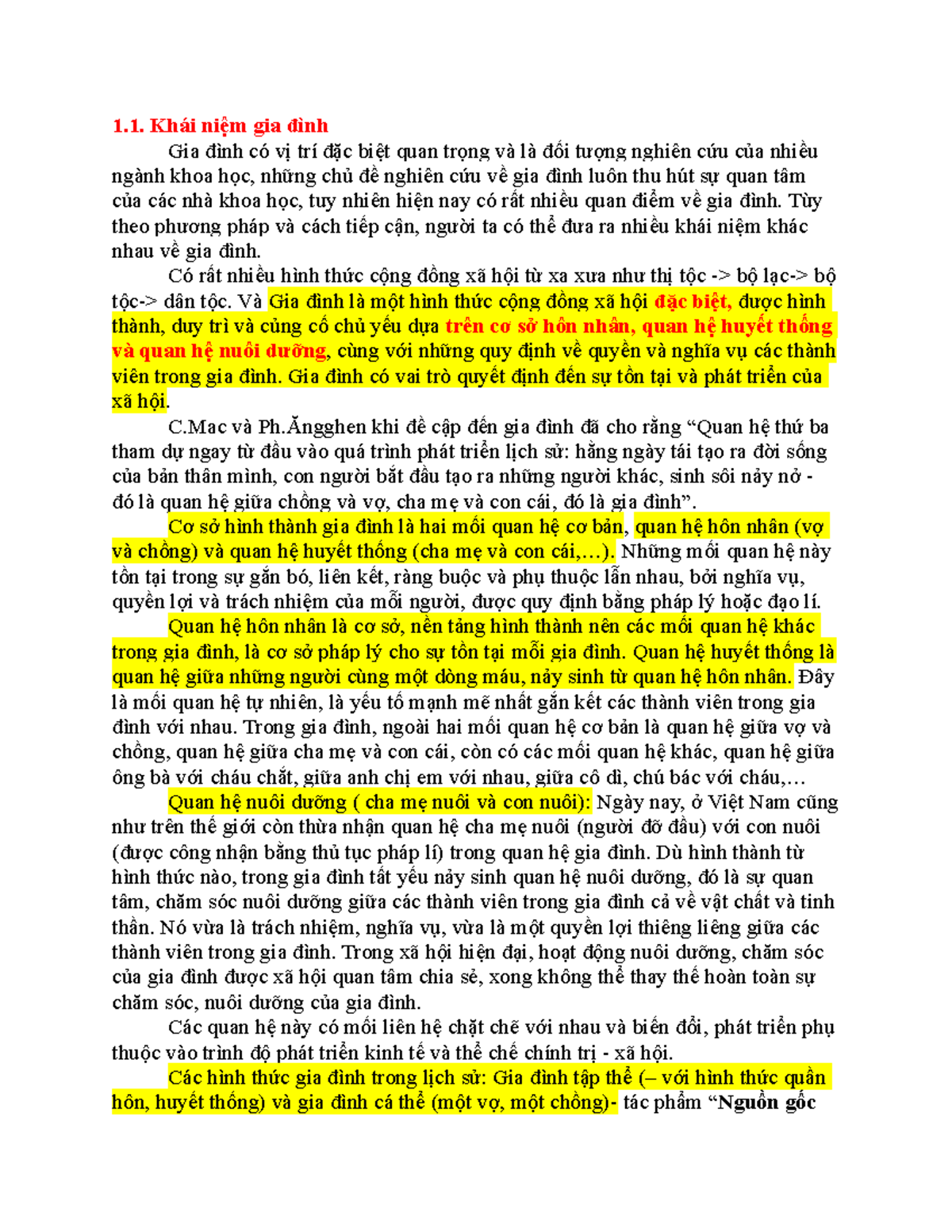 Kn gia đình + cơ sở - dcfvg hnyhhhhh - 1. Khái niệm gia đình Gia đình ...
