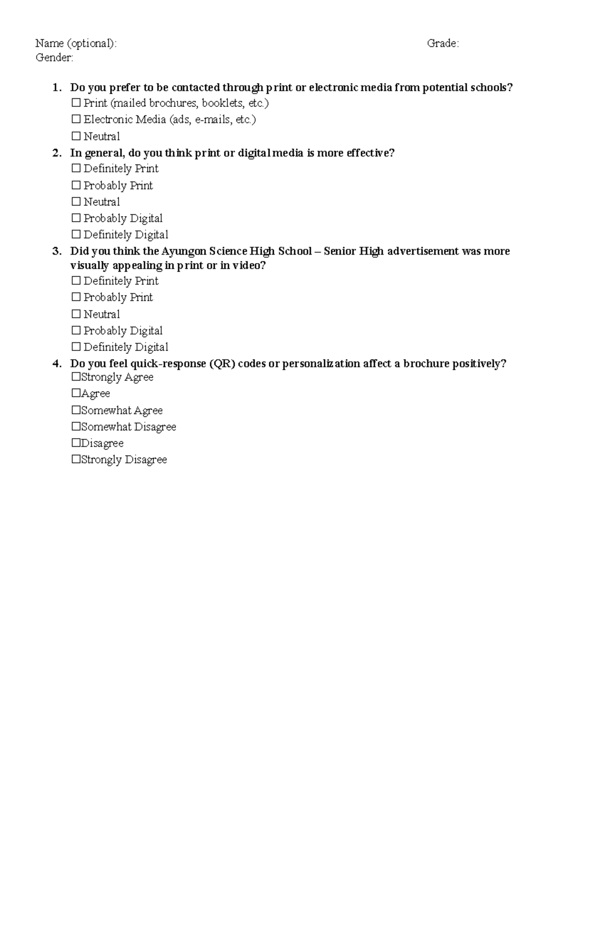 CS Questionnaire - English - Studocu