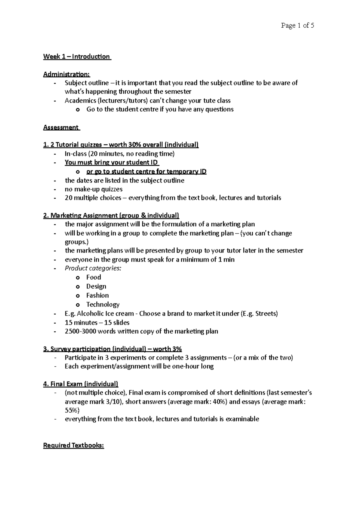 Week 2 - Marketing Foundations Tutorial - Week 1 – Introducion ...