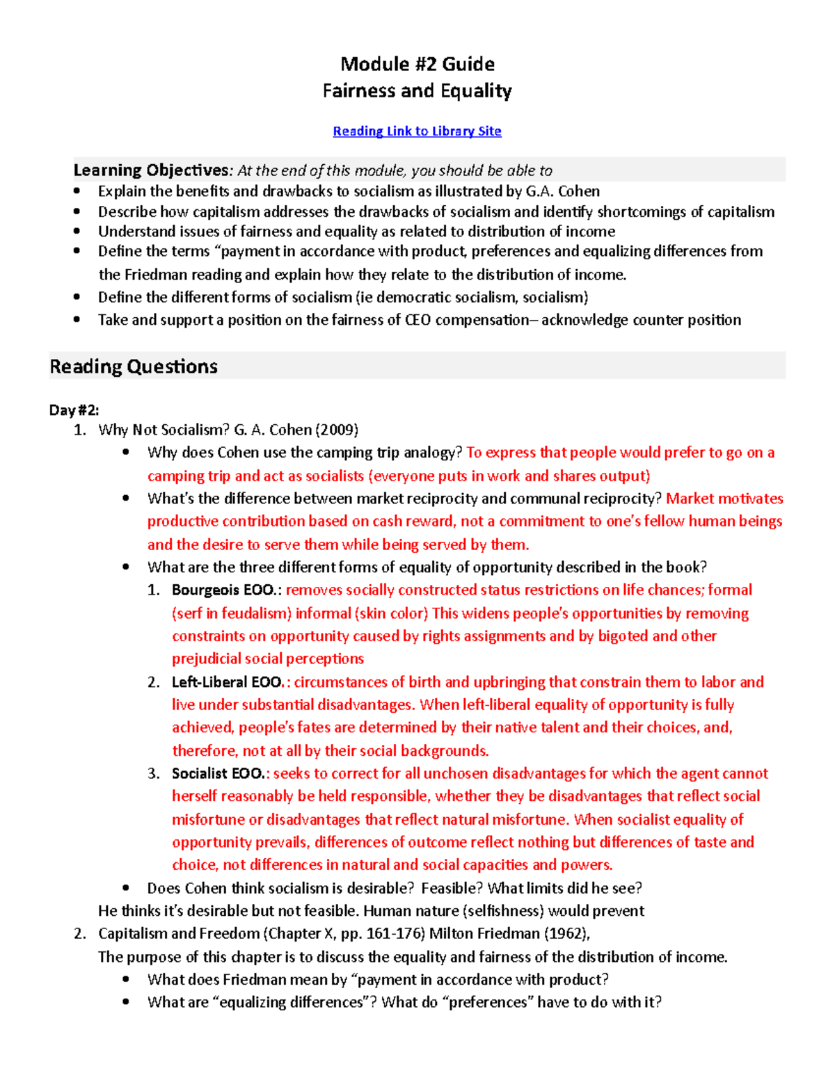 Module 2 Reading Guide - Module #2 Guide Fairness and Equality Reading Link to Library Site ...