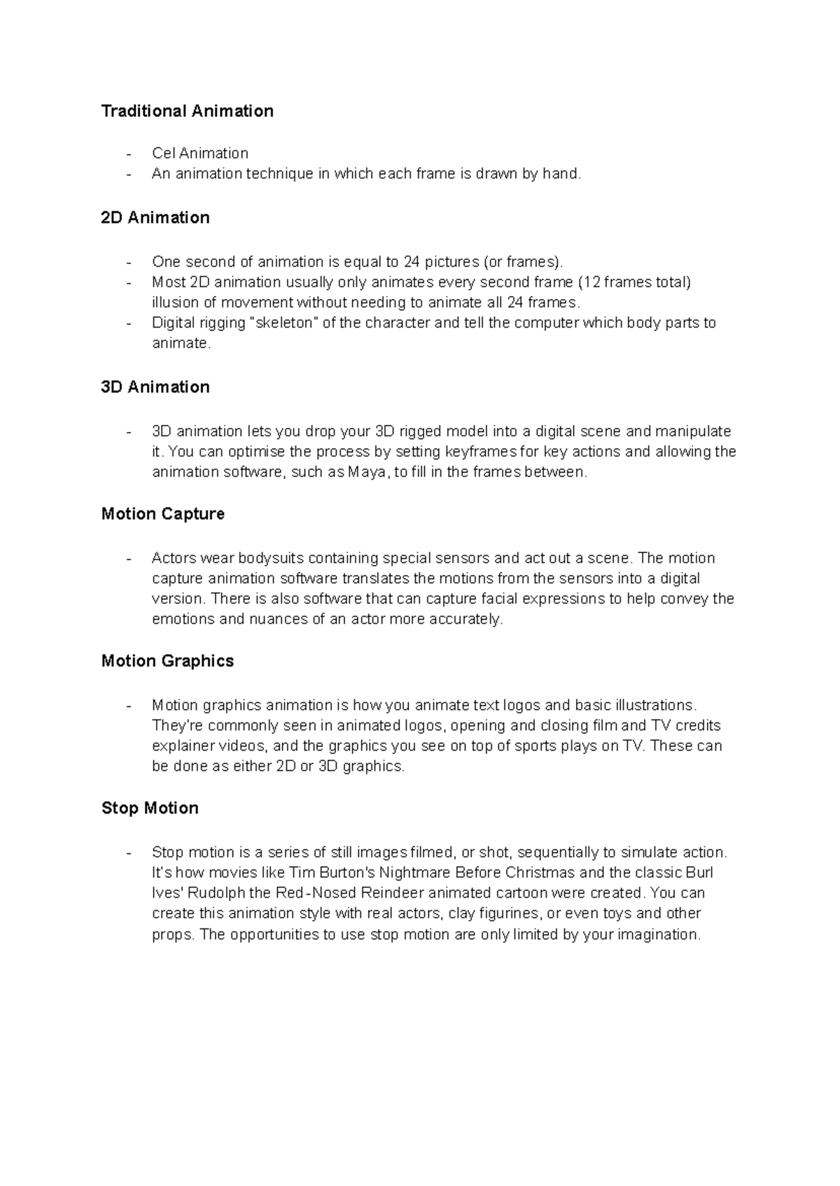 Animation Notes - Traditional Animation - Cel Animation - An animation ...